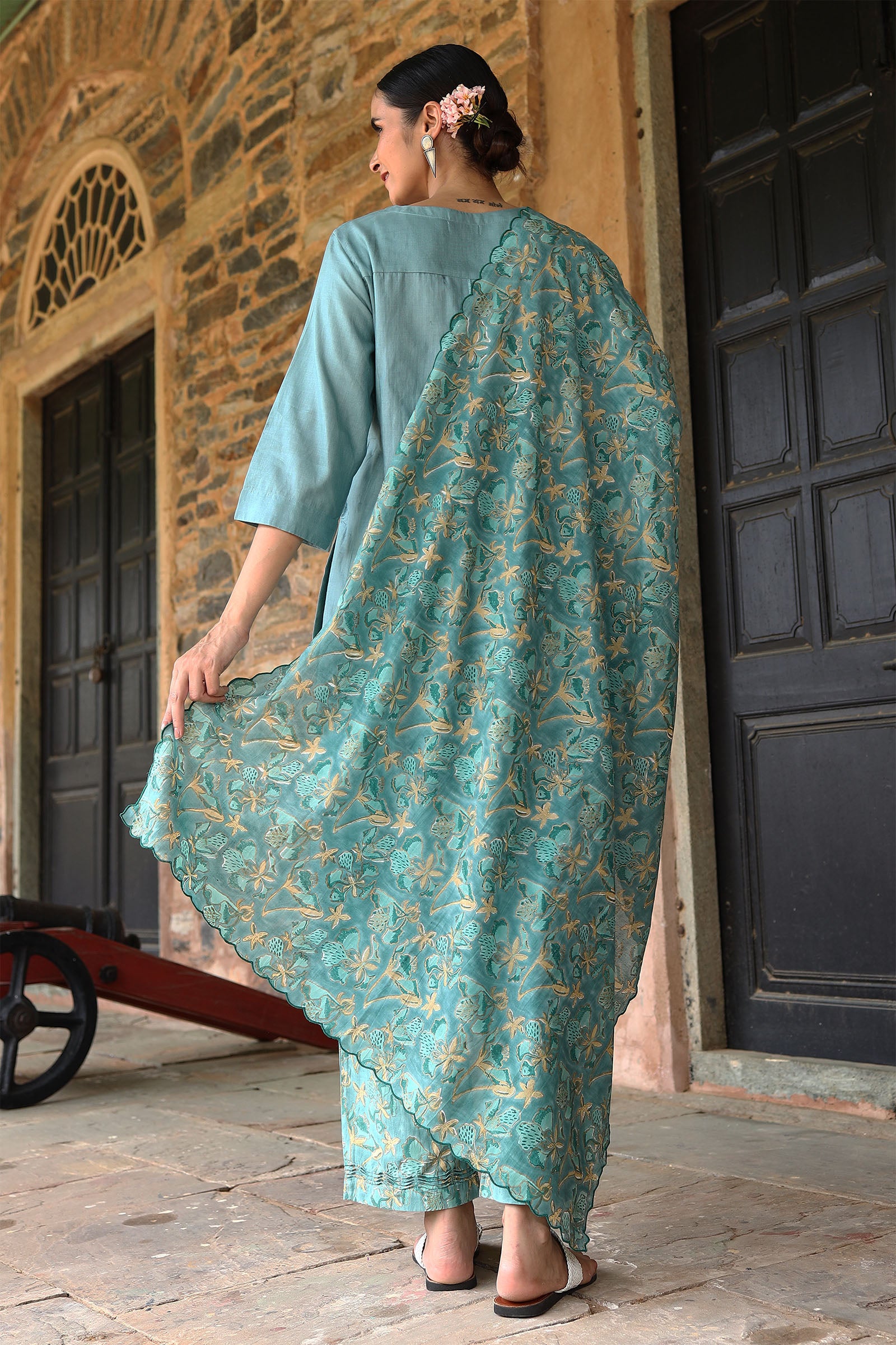 Elevate Your Style with Green Gulista Dupatta | Dharan Clothing